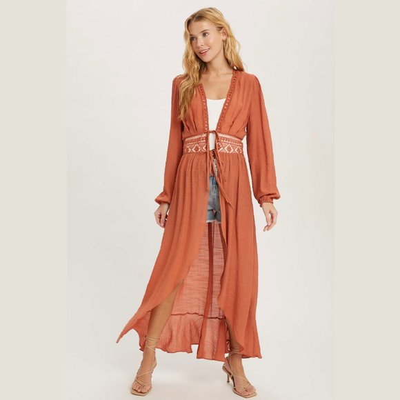 Bluivy | Tops | Bluivy Terracotta Duster | Poshmark